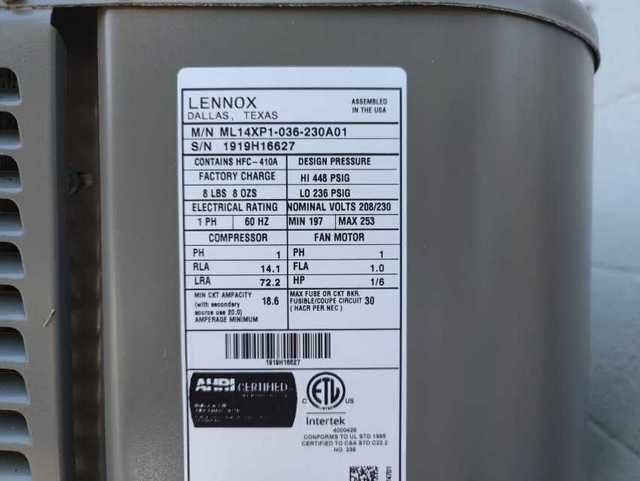 Lennox HVAC Age Serial Number Decoding For AC Furnace Heat Pump